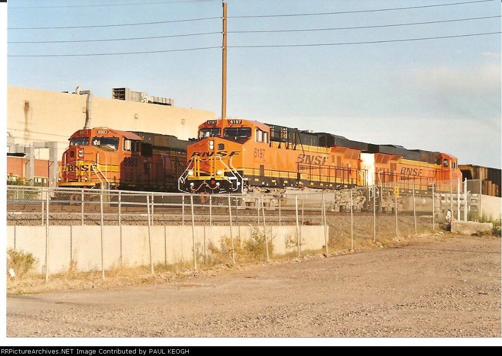 BNSF 6197 gets ready to leave south denver to go north to go get a load of coal